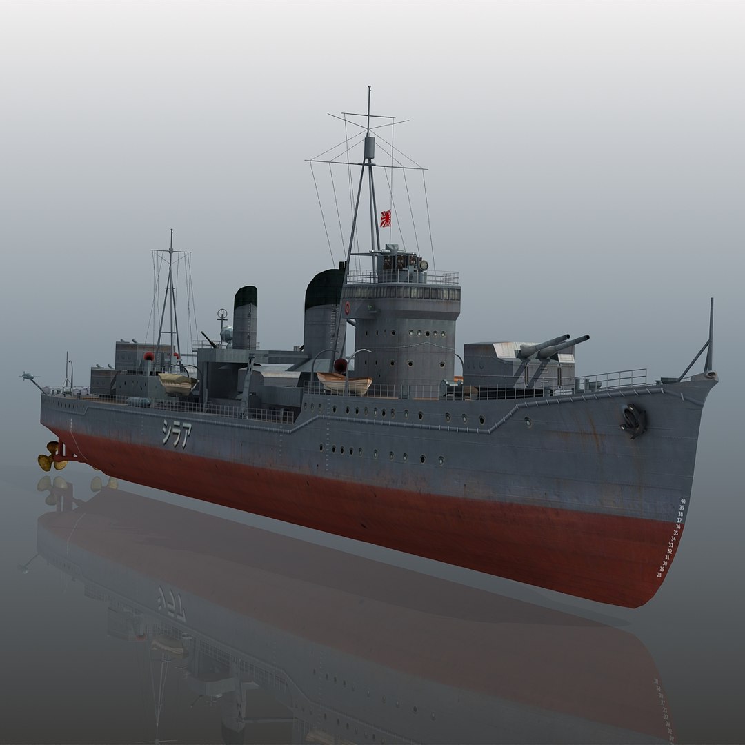 Japanese Destroyer Arashi 3d Model