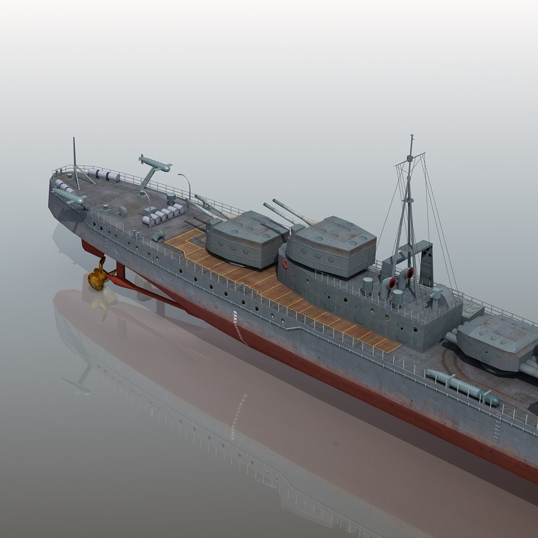japanese destroyer arashi 3d model