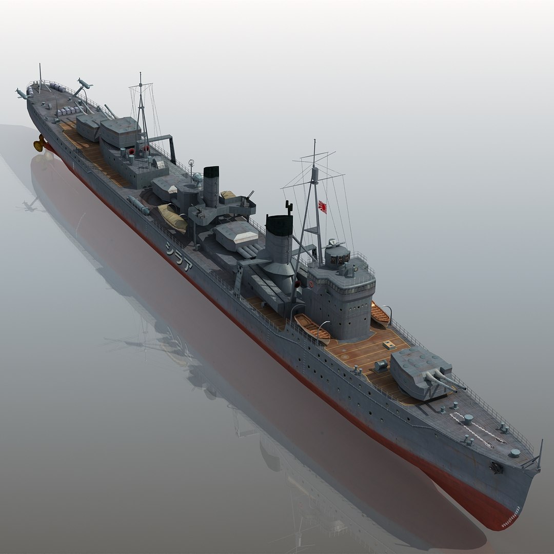 Japanese Destroyer Arashi 3d Model