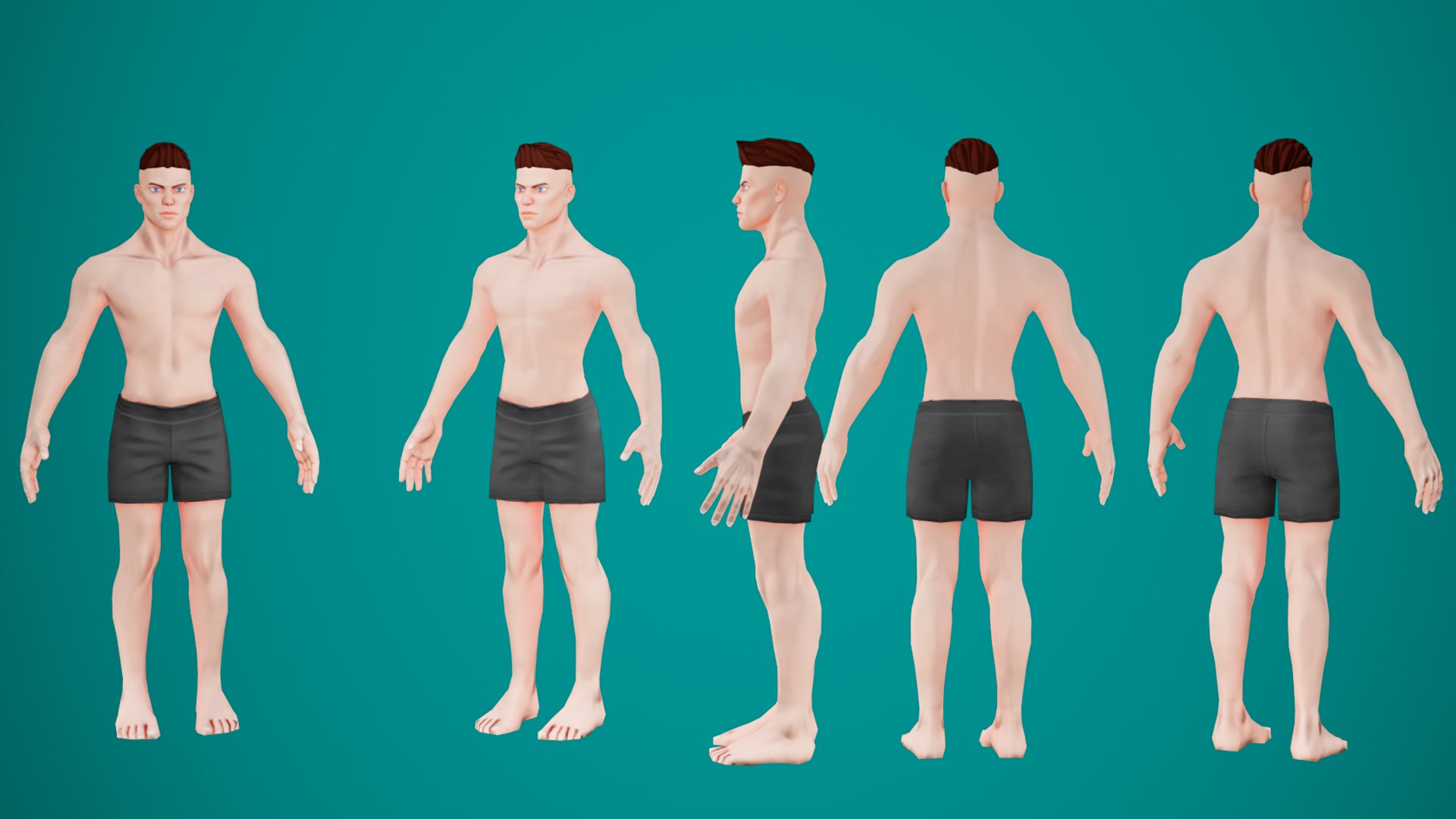 Stylized Male Base Mesh - Game-ready Character 3D Model - TurboSquid ...