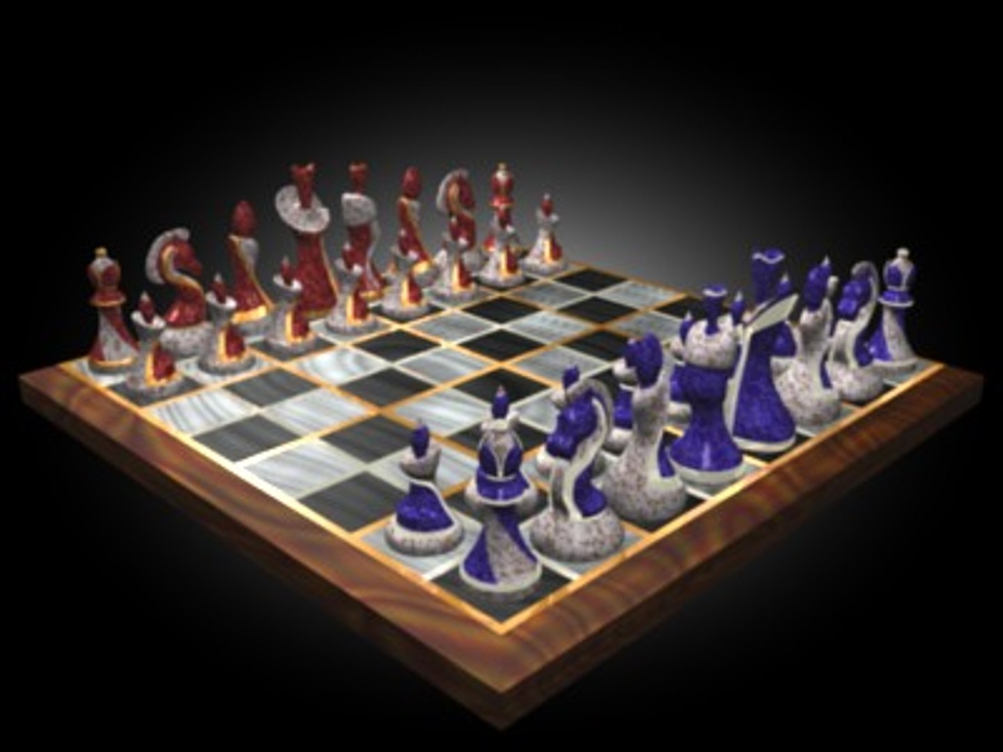 art deco chess set 3d 3ds