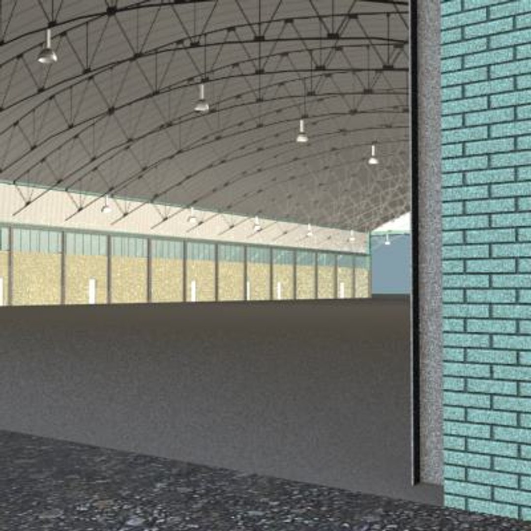 J Type Aircraft Hangar 3d Model