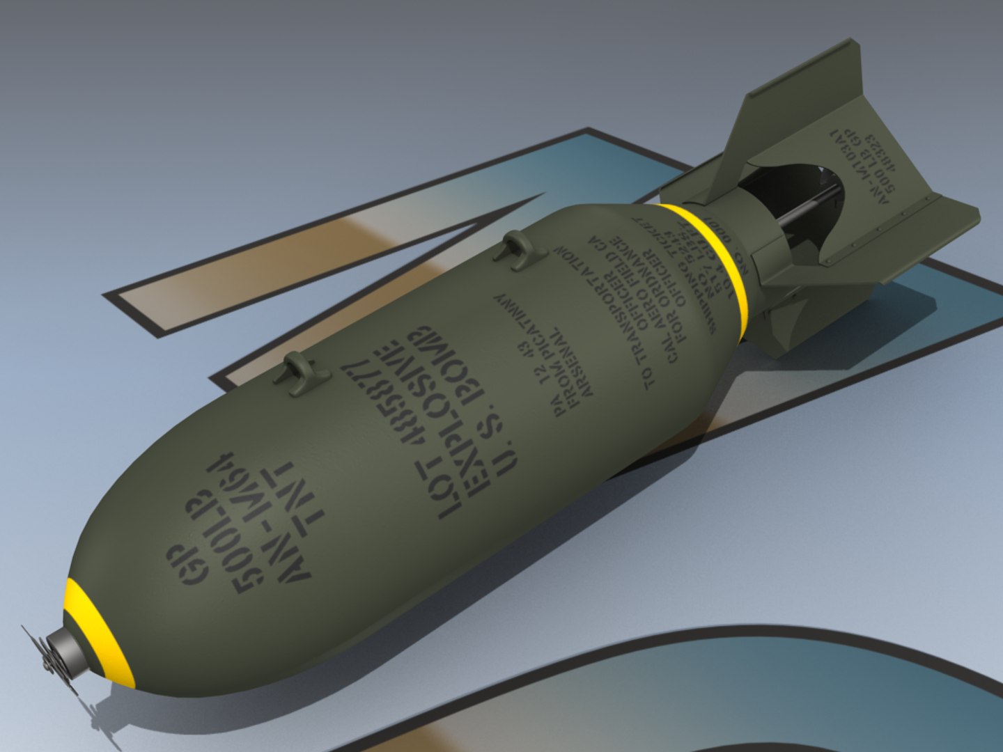 An-m64 Bomb 3d Model