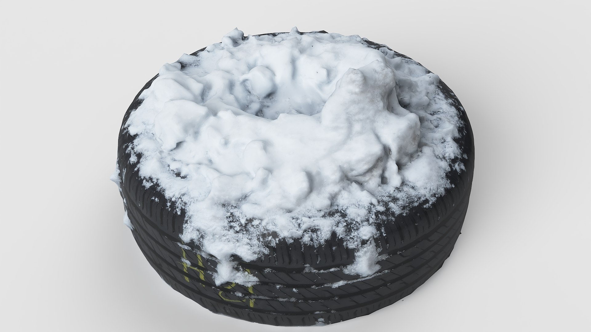3D Model Car Tire 05 With Snow - TurboSquid 2161521