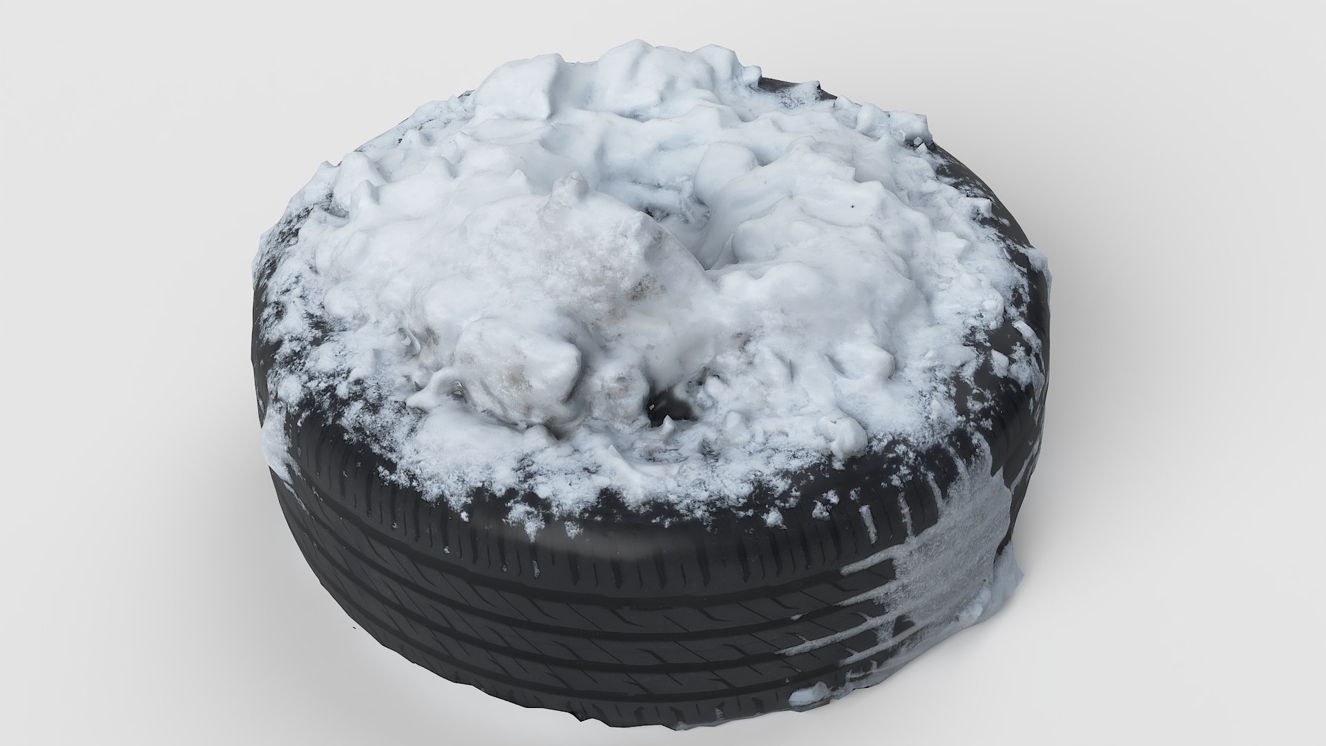 3D Model Car Tire 05 With Snow - TurboSquid 2161521
