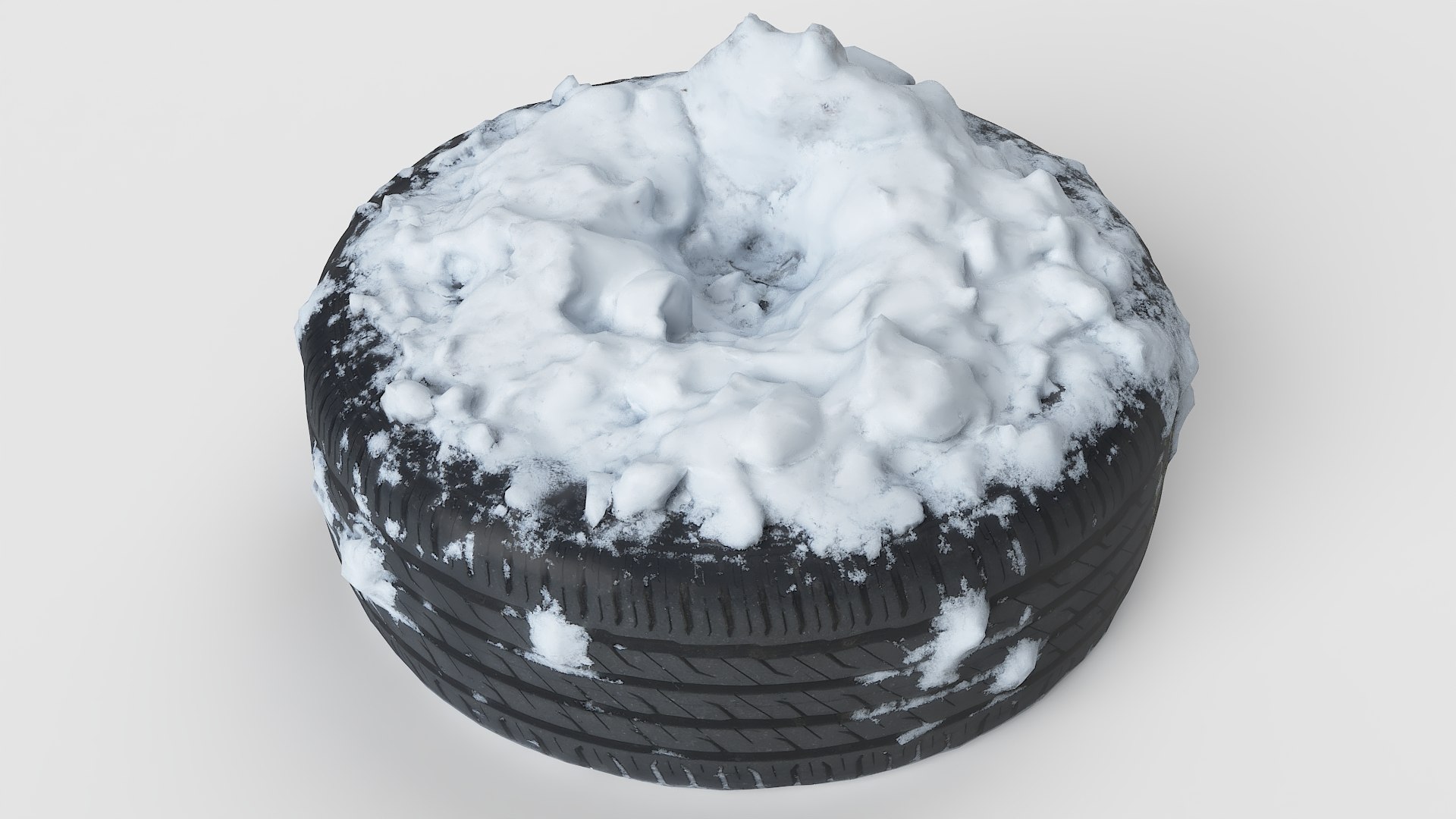 3D Model Car Tire 05 With Snow - TurboSquid 2161521