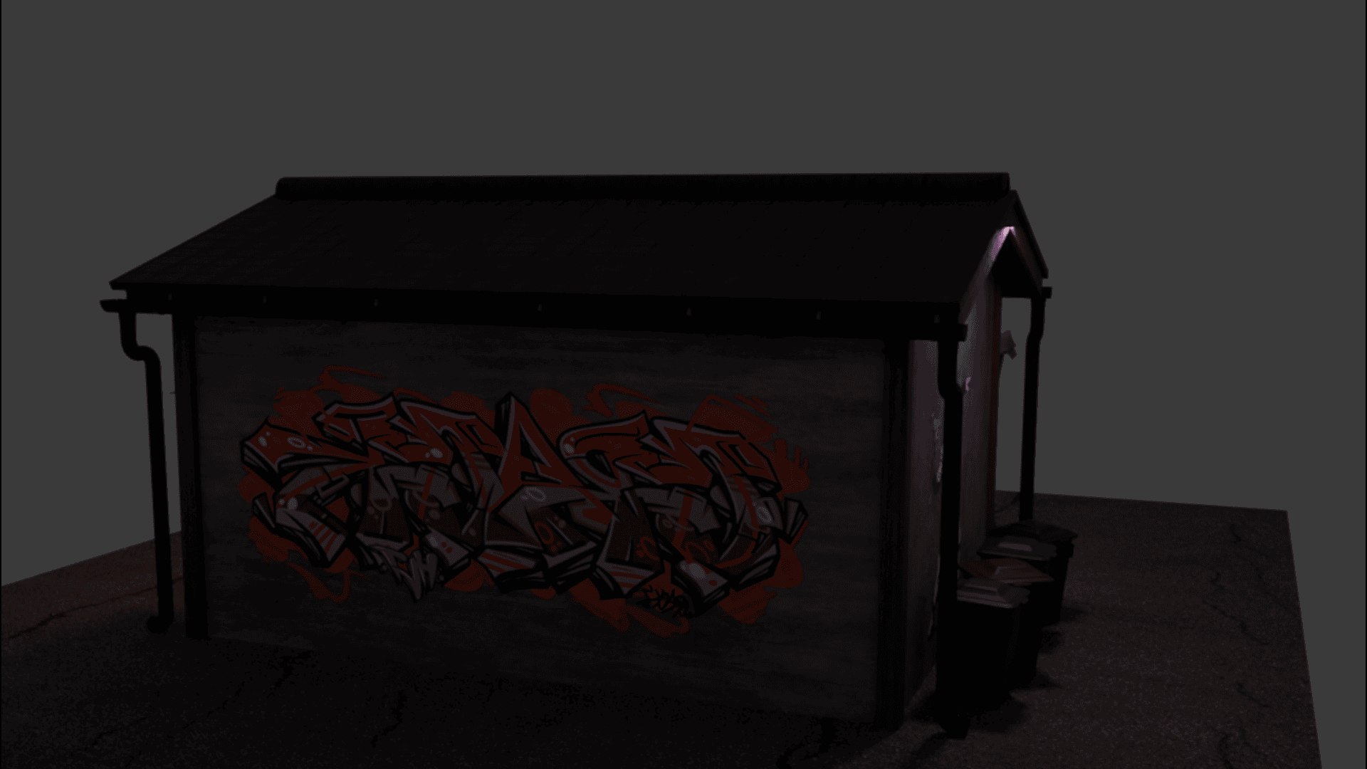 3D Model Retro Convenience Store Exterior With Neon Lighting ...