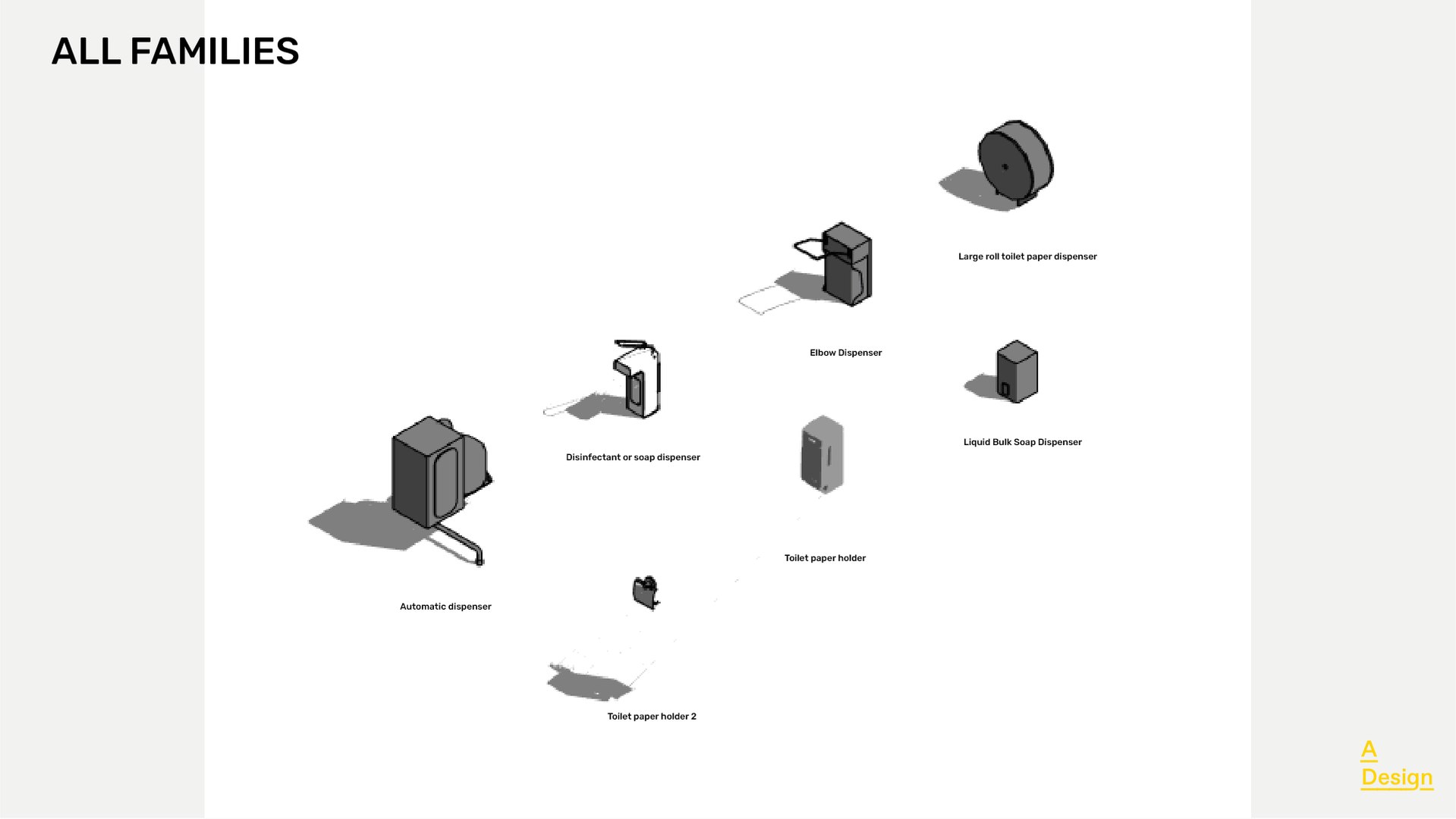 3D Toilet Holders And Dispensers - Pack Of Revit Families Model ...