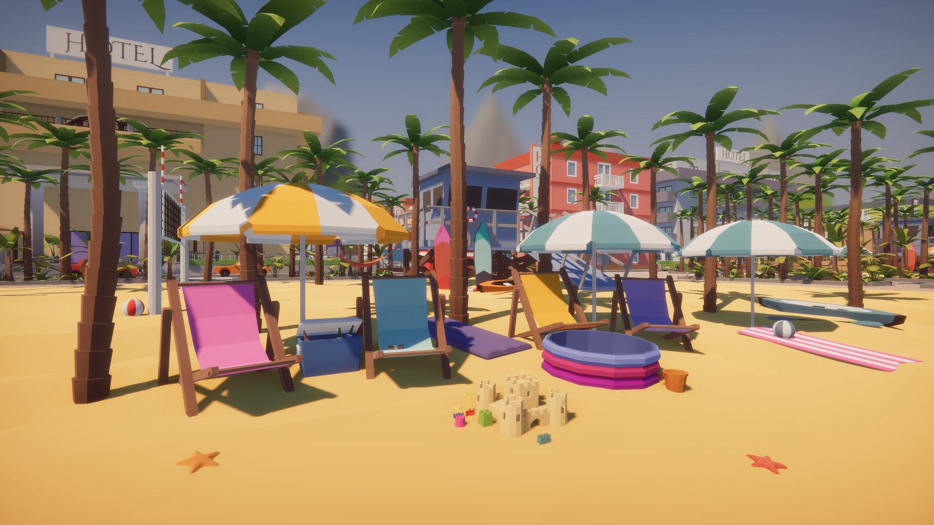 3D Low Poly Tropical City Model - TurboSquid 1918930