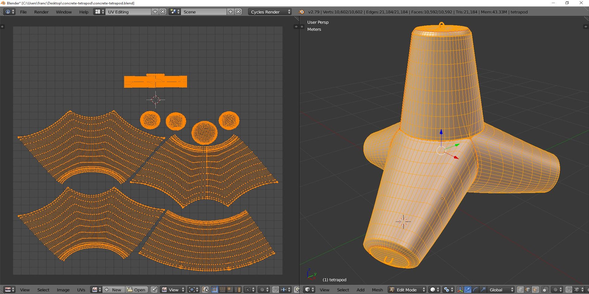 3D Concrete Tetrapod Model - TurboSquid 1755397