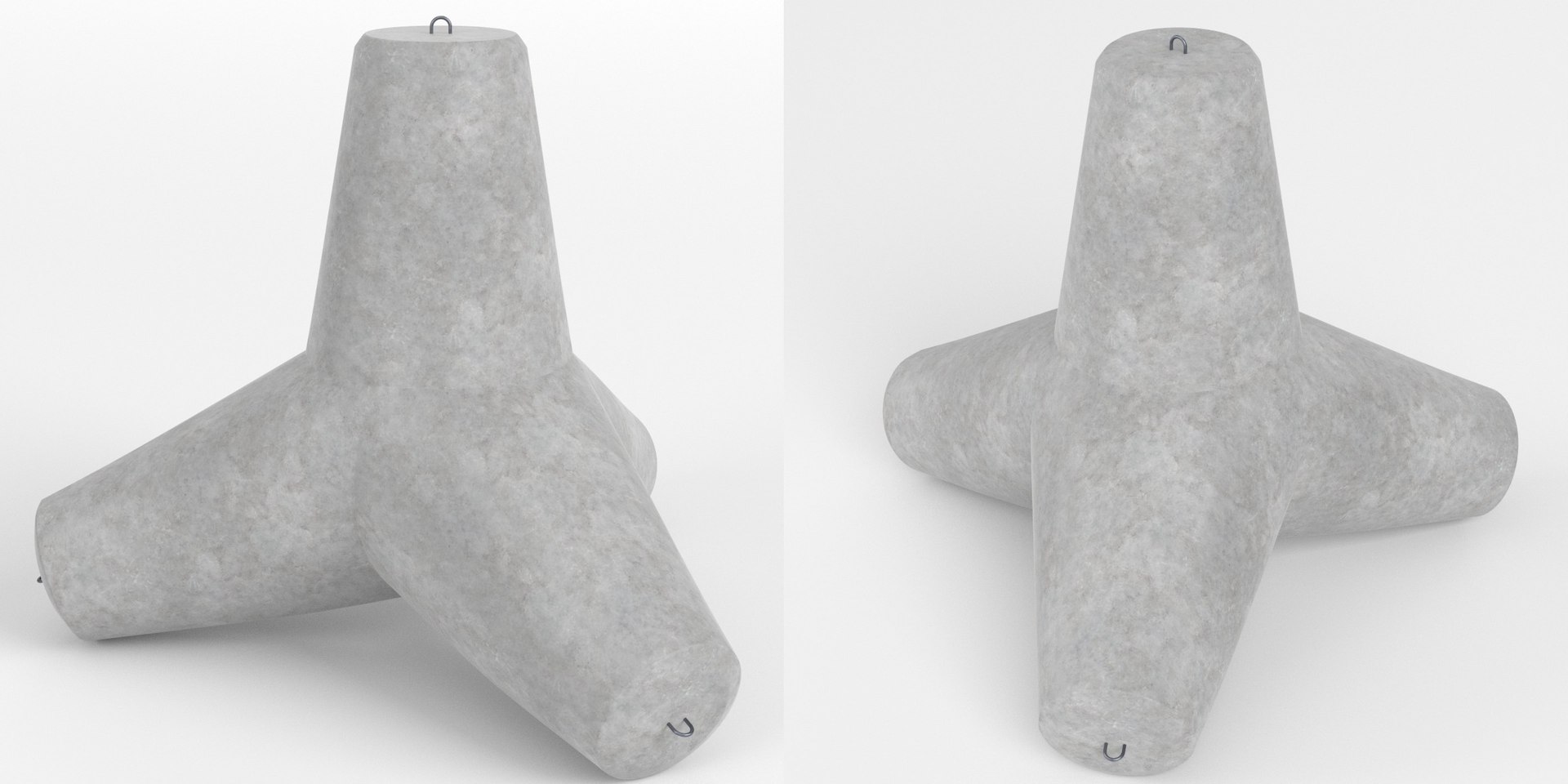 3D Concrete Tetrapod Model - TurboSquid 1755397