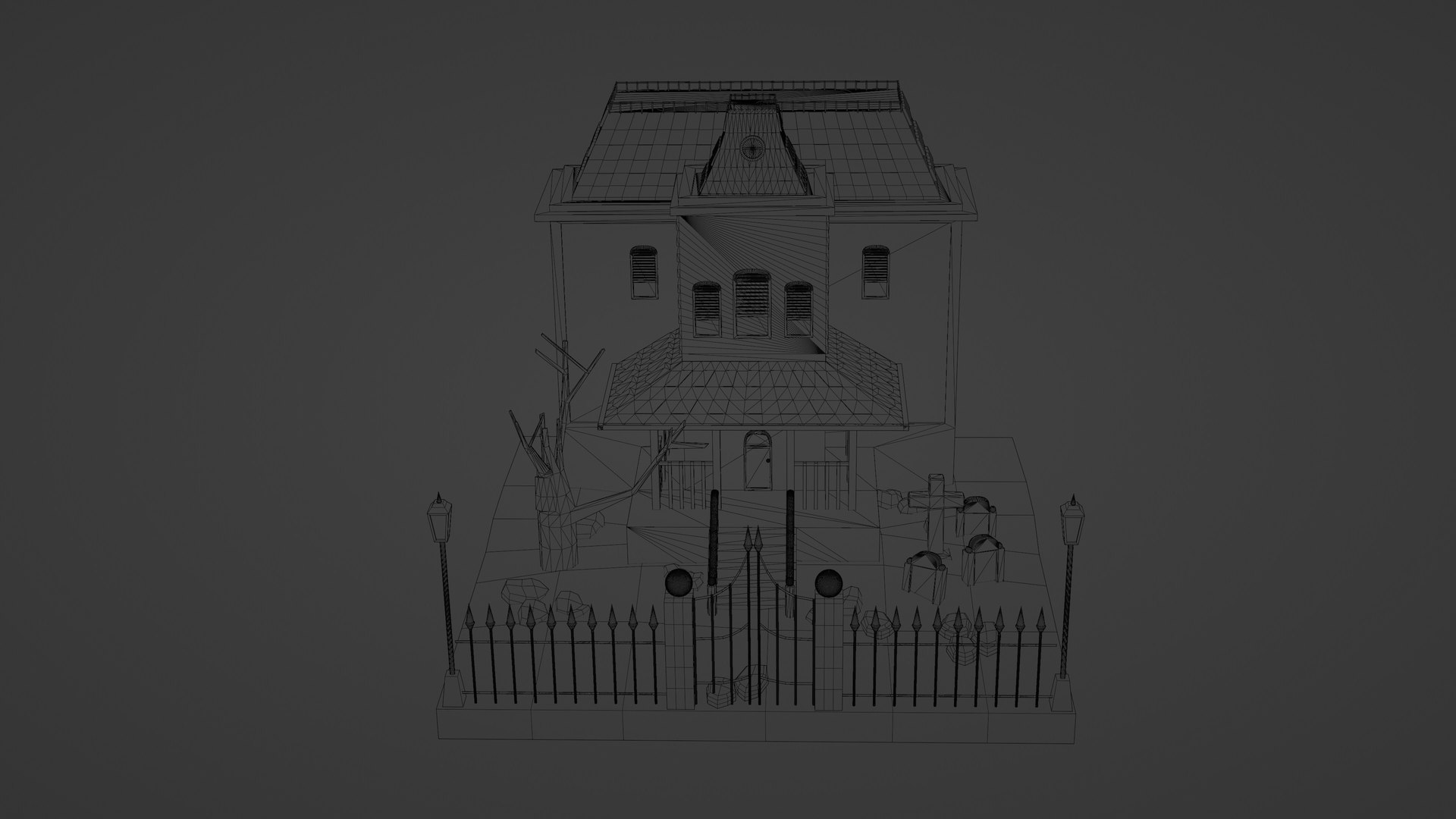Low Poly HAUNTED HOUSE 3D Model - TurboSquid 2116713