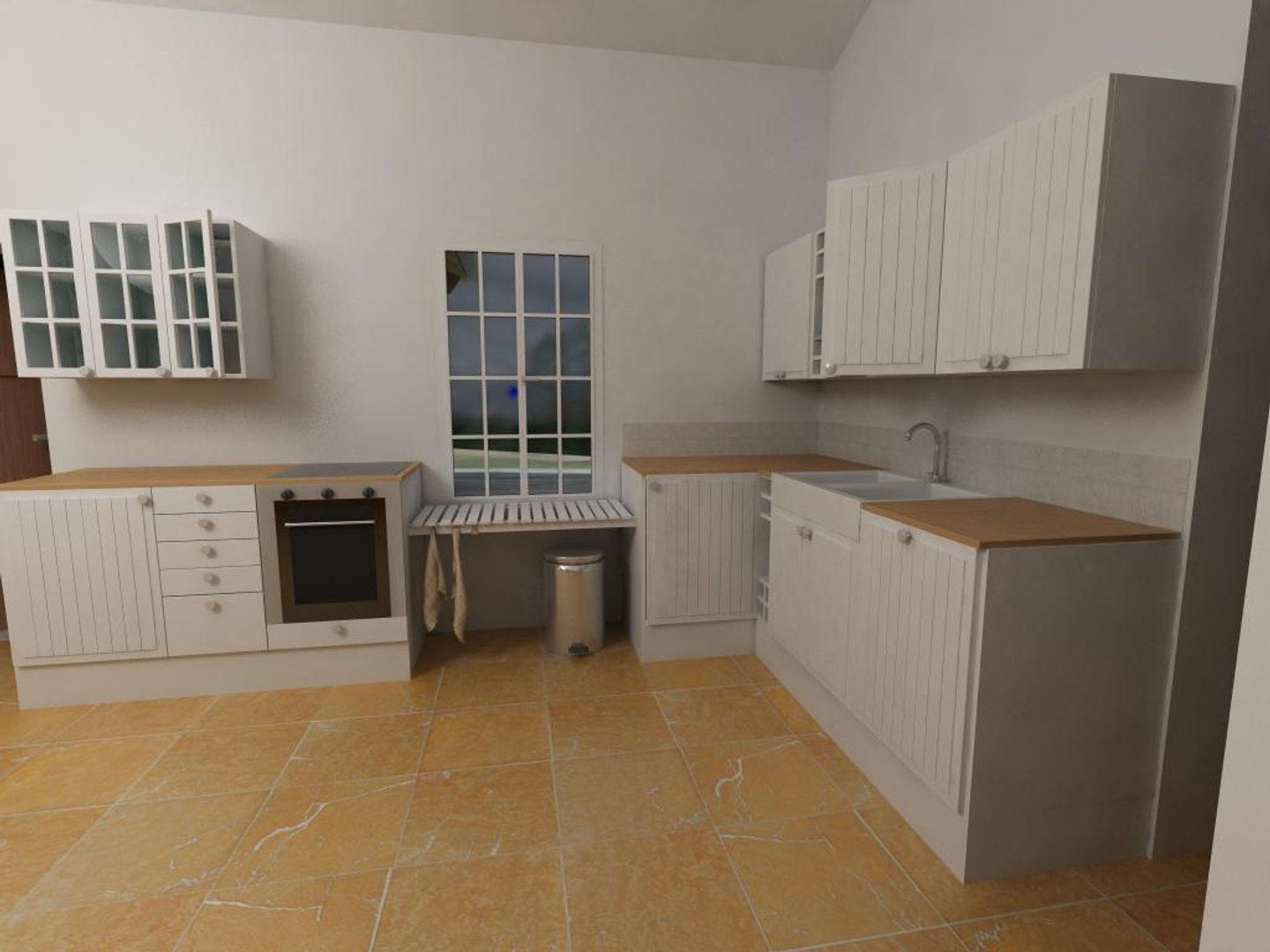 3d French House Kitchen