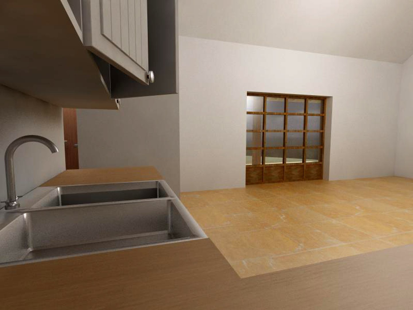 3d French House Kitchen