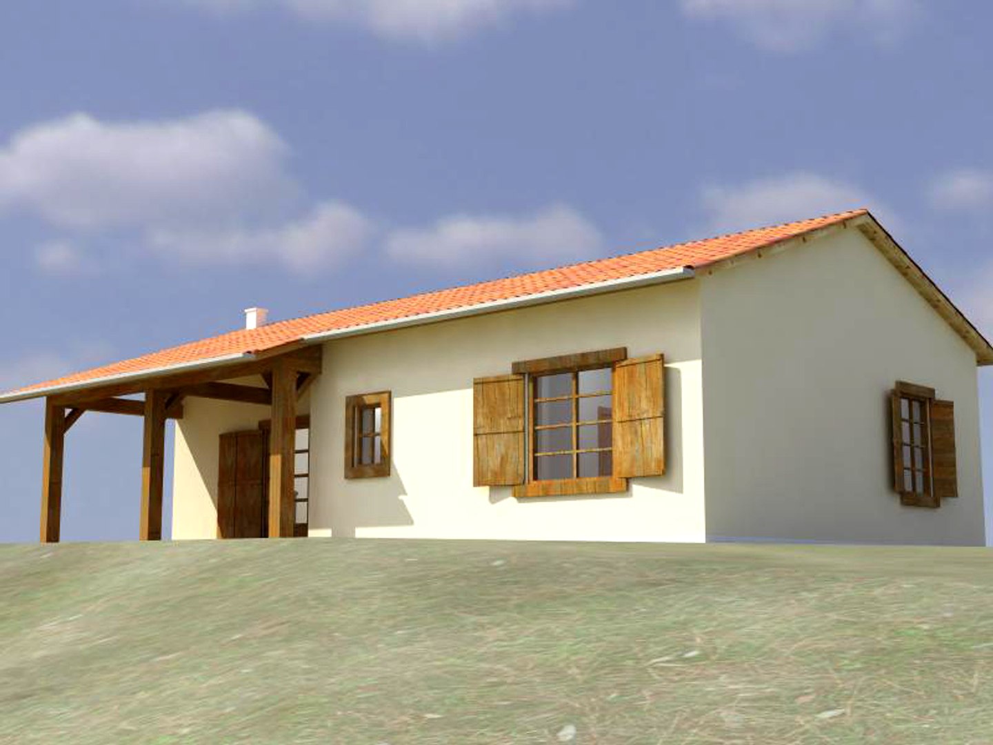 3d French House Kitchen