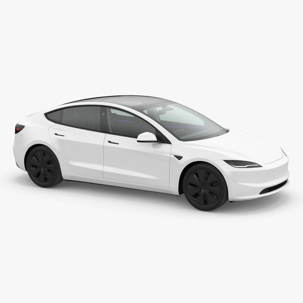 modelo 3d Tesla Model 3 2024 Luces blancas encendidas - TurboSquid 2256843