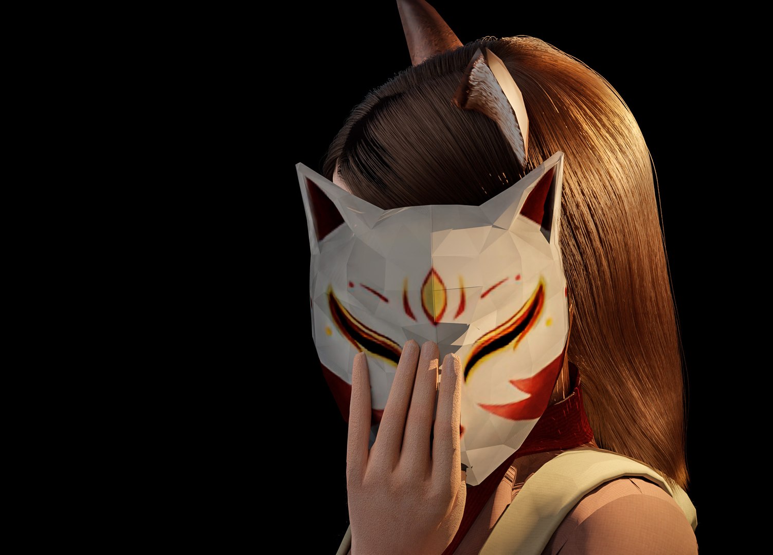 3D Model Kitsune - Gamer Ready - TurboSquid 2081064