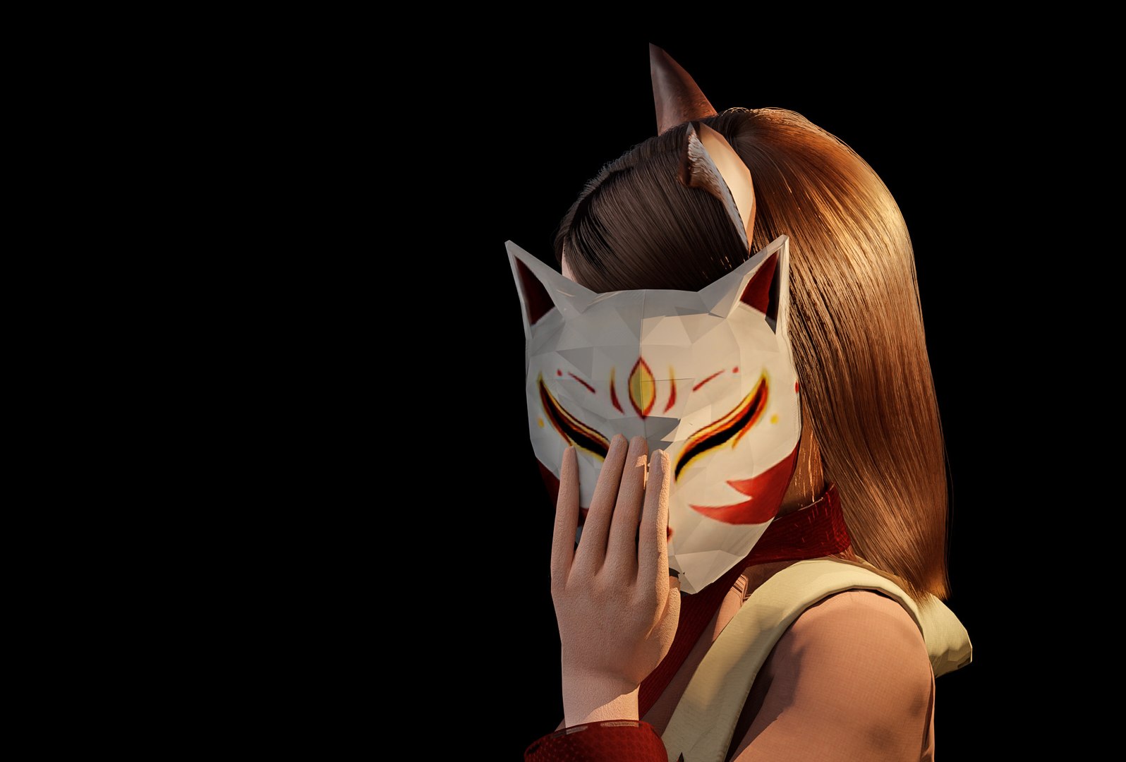 3D Model Kitsune - Gamer Ready - TurboSquid 2081064