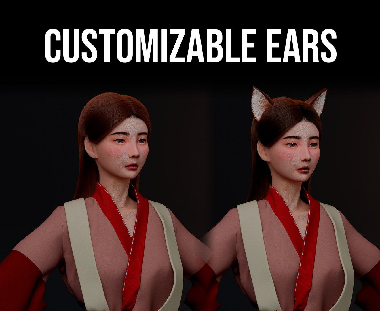 3D Model Kitsune - Gamer Ready - TurboSquid 2081064