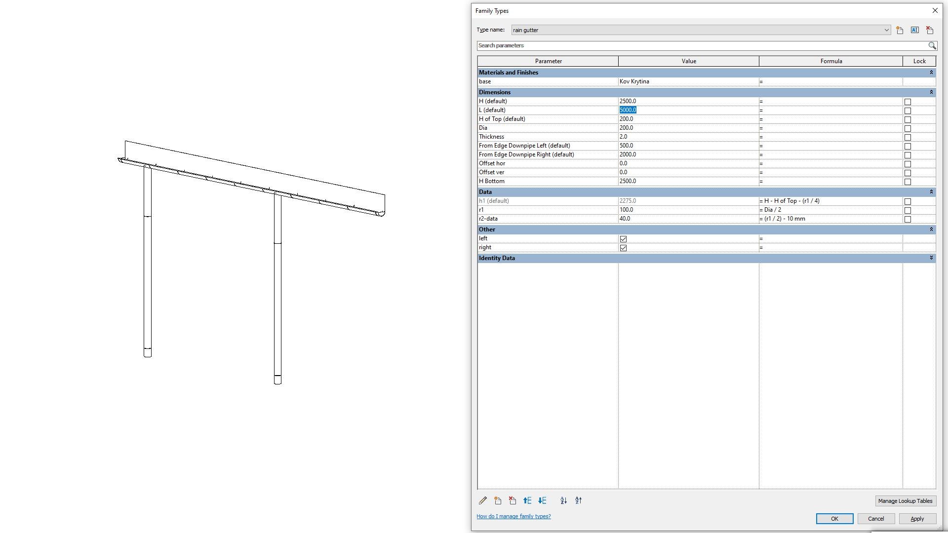 3D Model Rain Gutter - Full Parametric Revit Family - TurboSquid 1764645