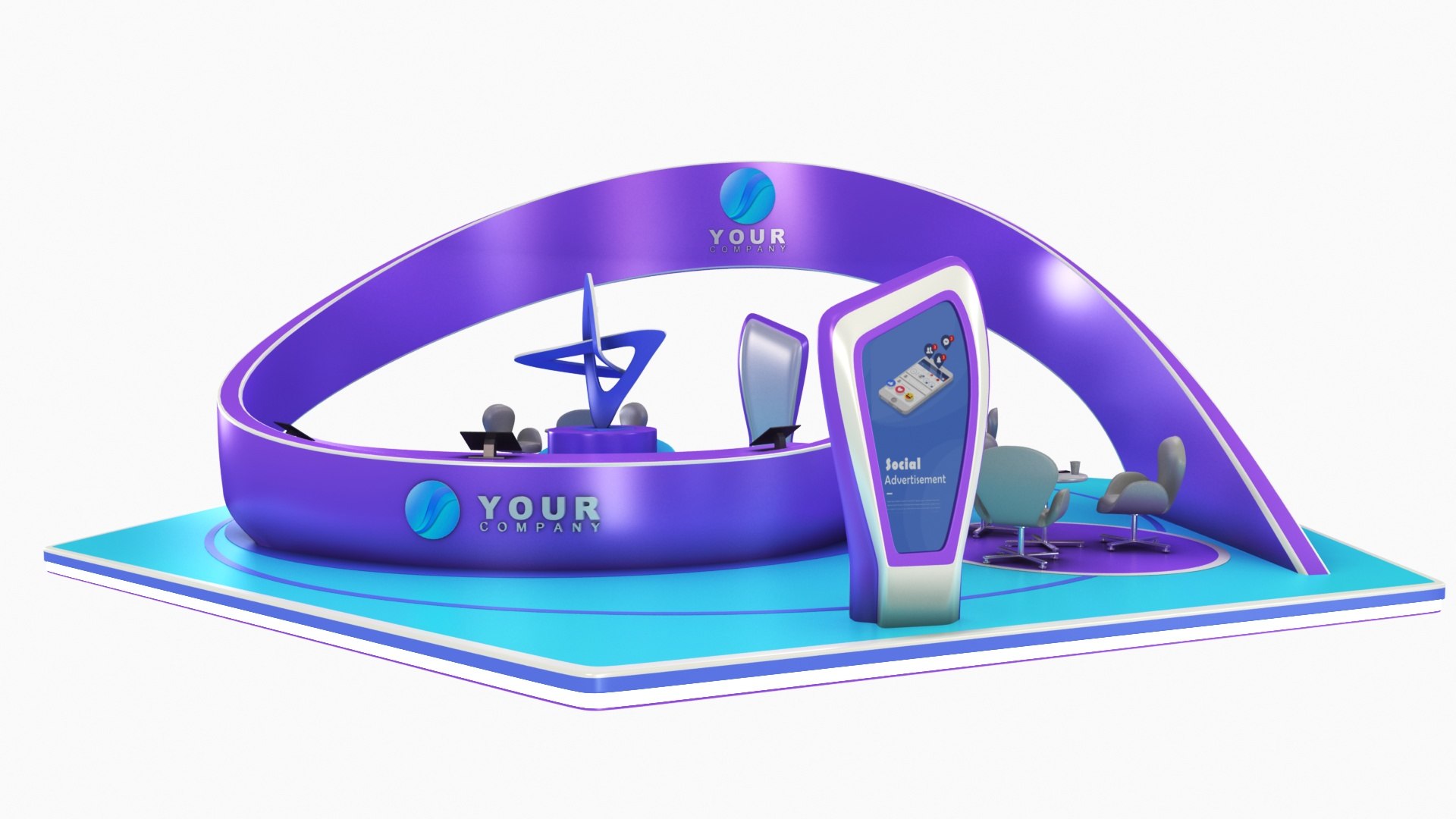 3D Futuristic Exhibition Stand 7 - TurboSquid 1891784