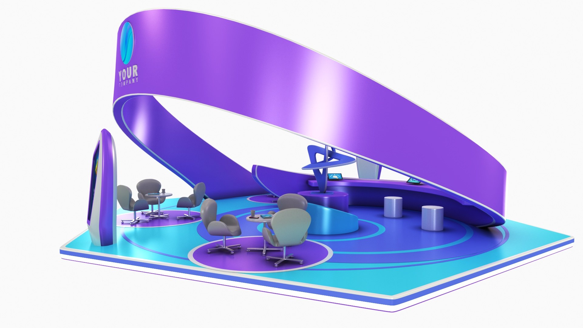 3D Futuristic Exhibition Stand 7 - TurboSquid 1891784