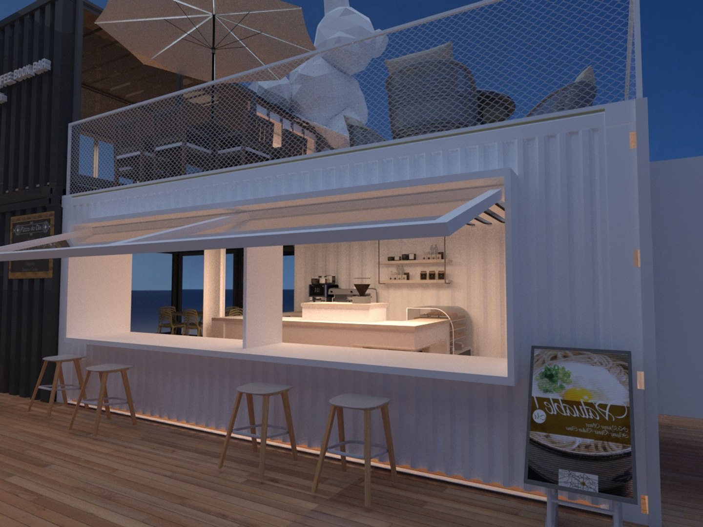 Container Cafe 3D Model - TurboSquid 2113456