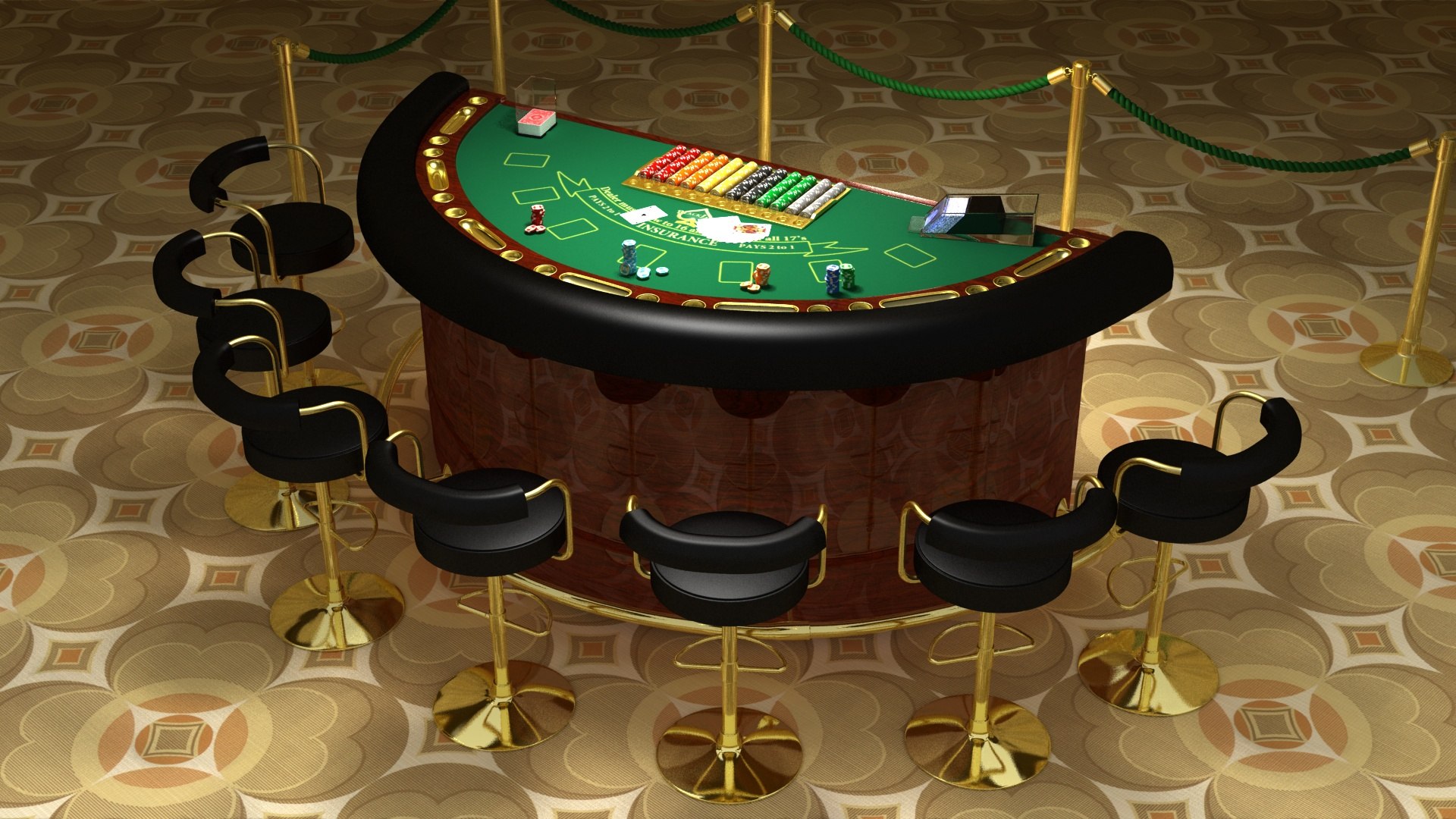 3d Casino Table Blackjack Model
