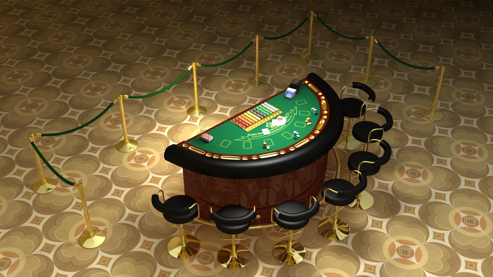 3d Casino Table Blackjack Model