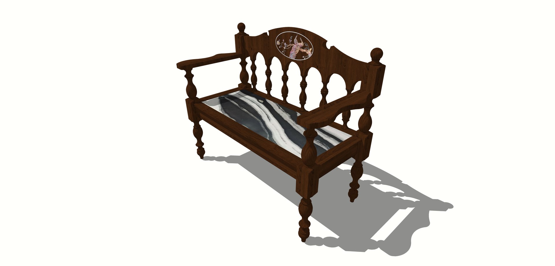3D Vintage Colonial Bed Furniture Model - TurboSquid 1542755