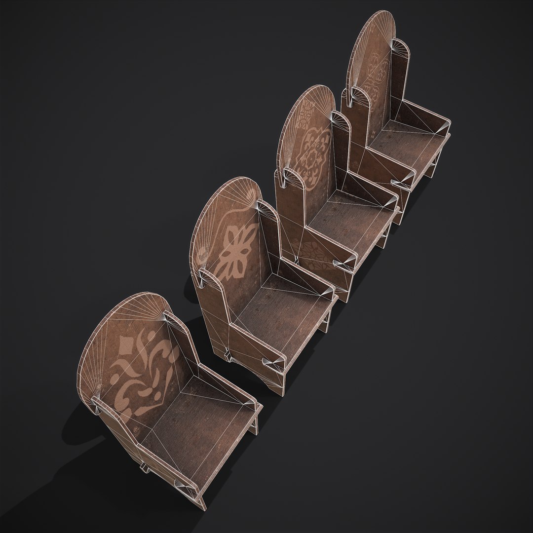 Elegant Wooden High Chair 3D Model - TurboSquid 1817371