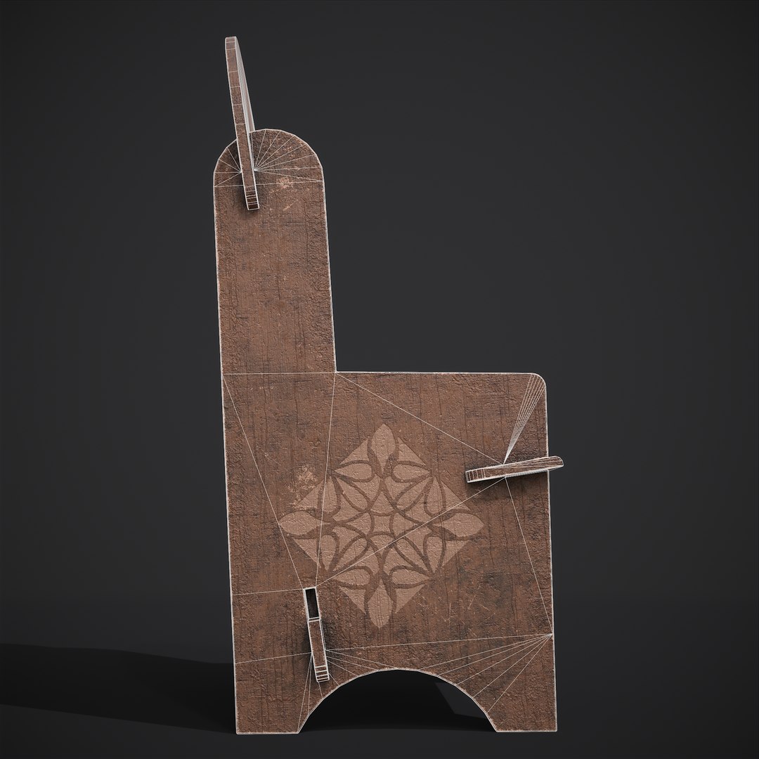 Elegant Wooden High Chair 3D Model - TurboSquid 1817371