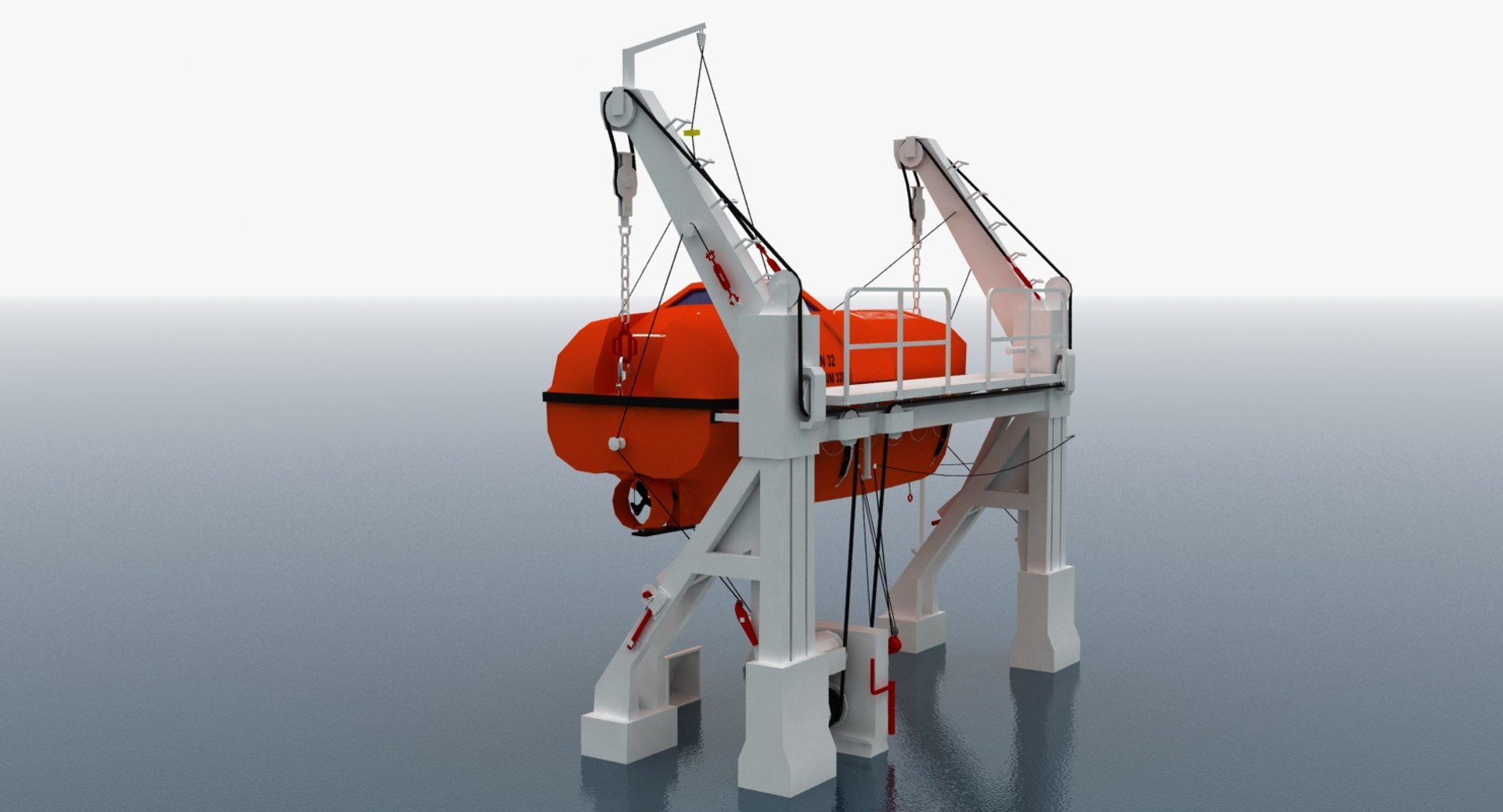 3d Dragon 32 Life Boat Model