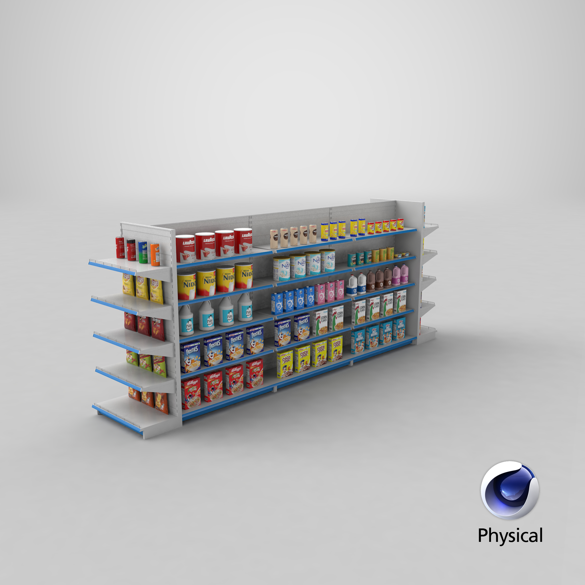 Supermarket shelves grocery 3D model - TurboSquid 1680090