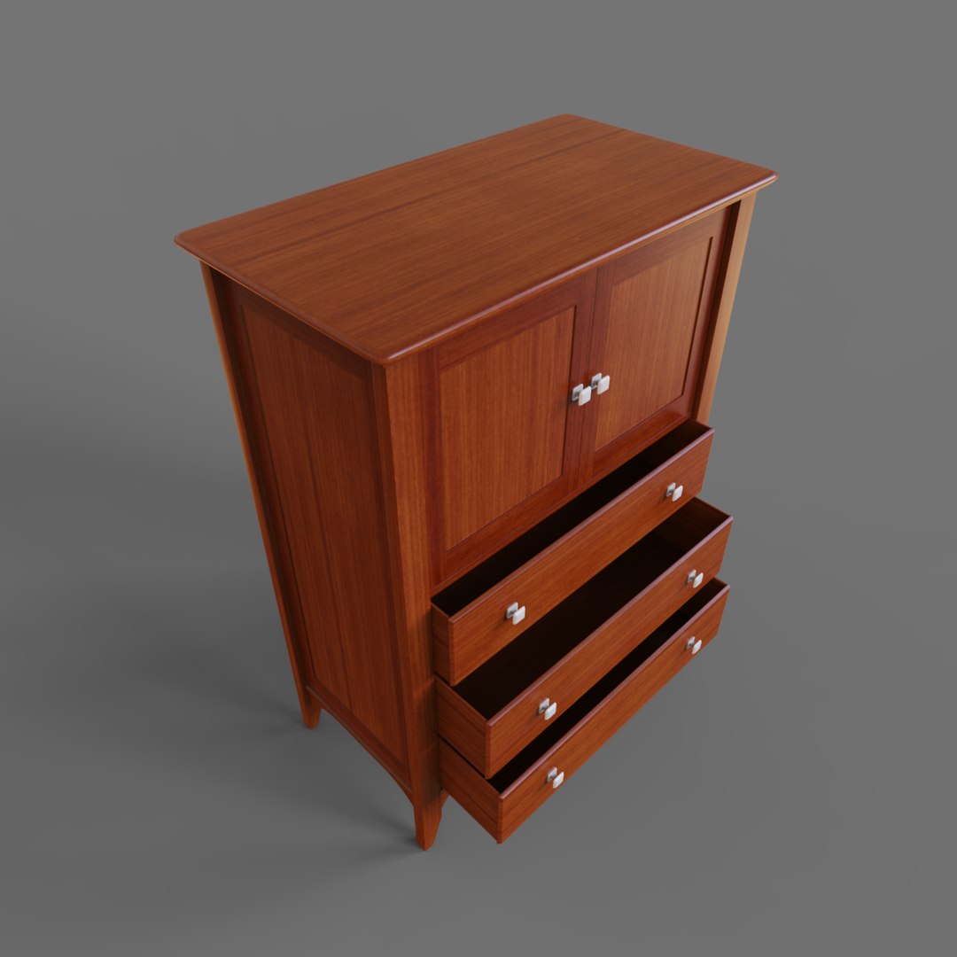 3D model dresser traditional style wood DIY - TurboSquid 2165841