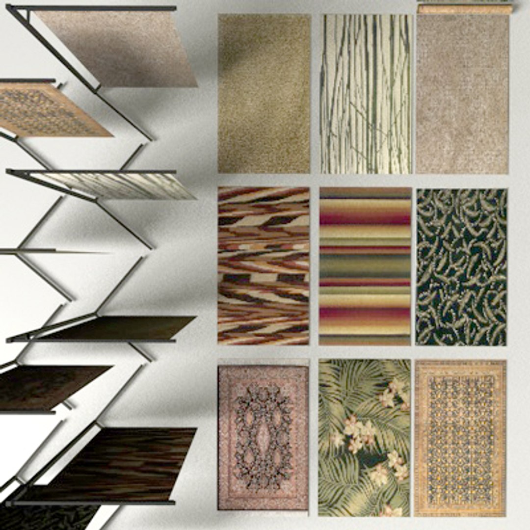 3d model of assorted rug