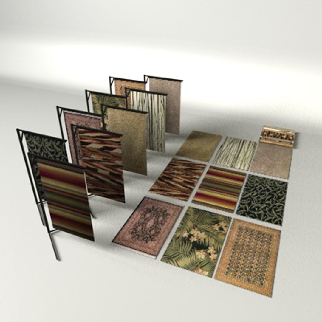 3d model of assorted rug