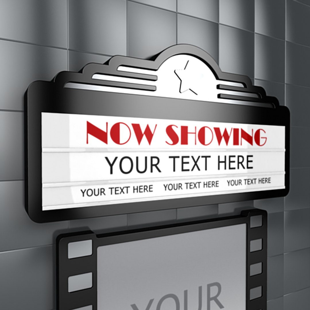 3d Movie Theater Marquee Poster Model