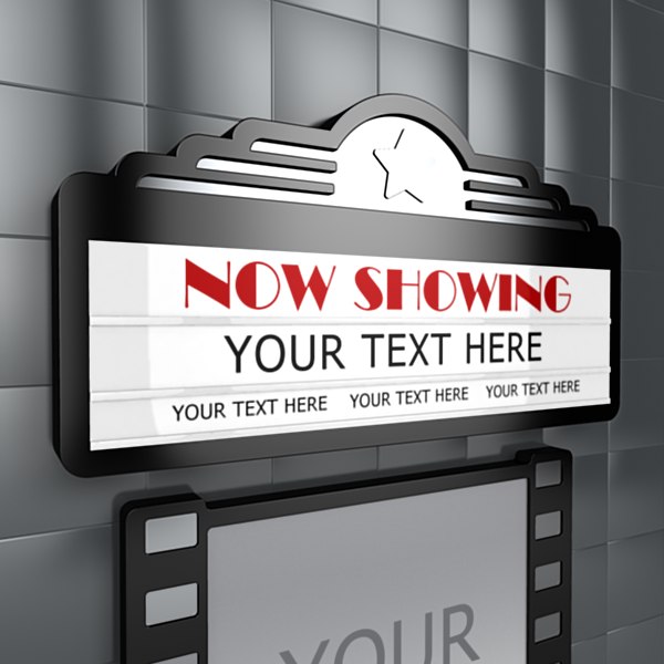 3d movie theater marquee poster model