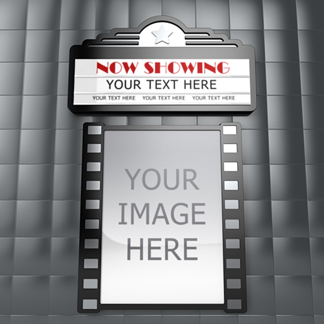 3d Movie Theater Marquee Poster Model