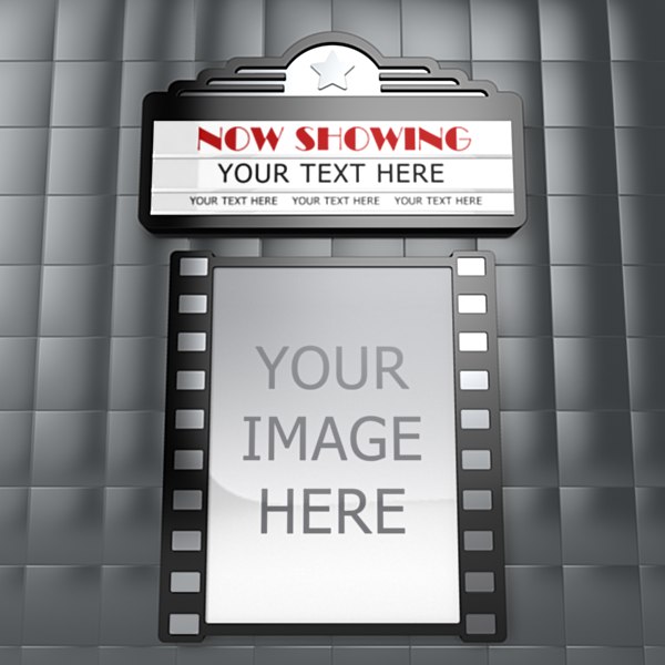 3d movie theater marquee poster model
