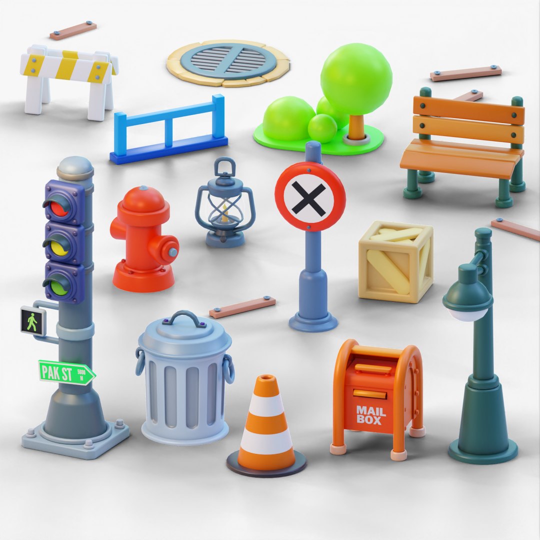 Hyper casual Cartoon Props Collection 3D - TurboSquid 2055154