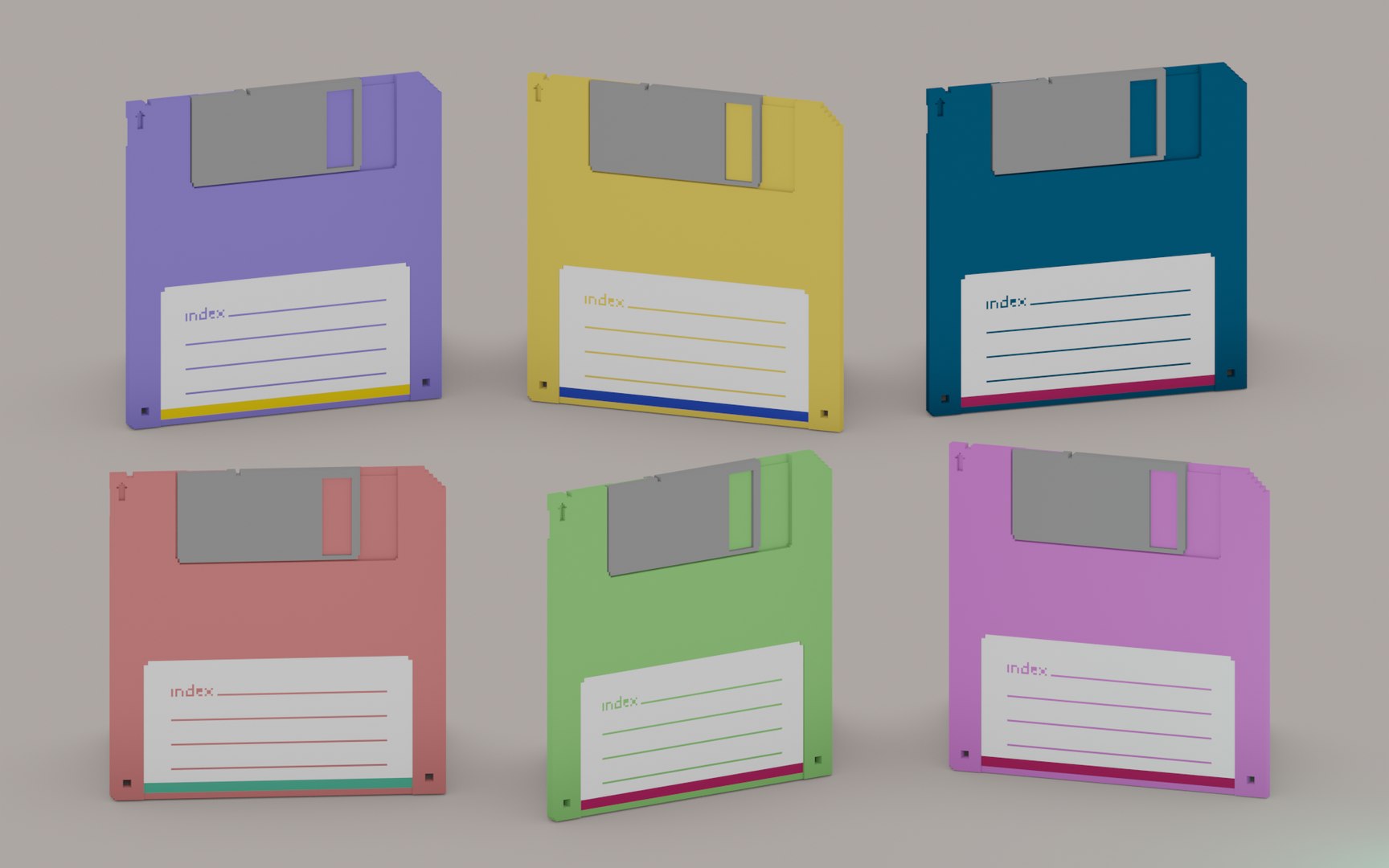3D Floppy Disks Low Poly Voxel Art Set Model - TurboSquid 1947210