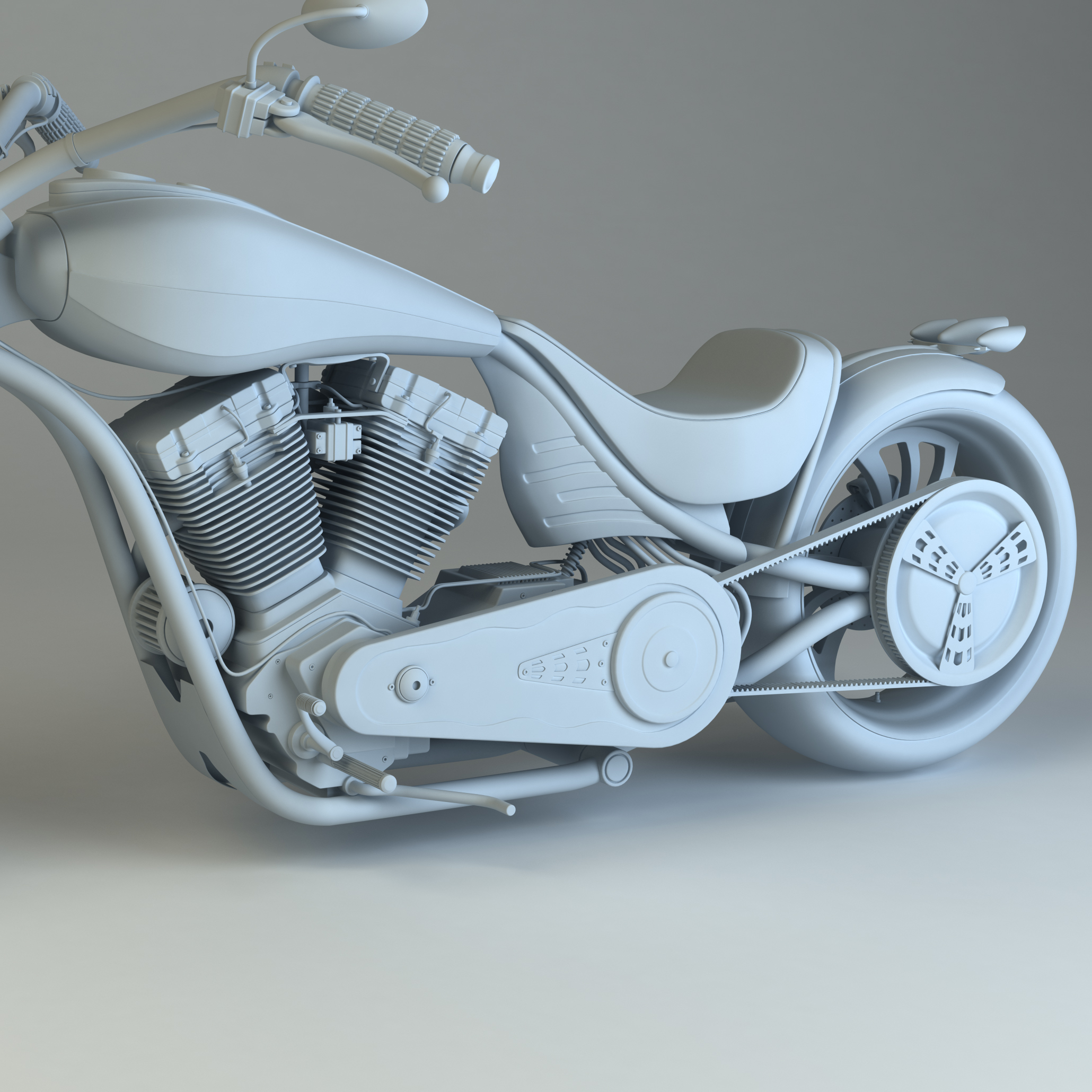 3d model custom chopper