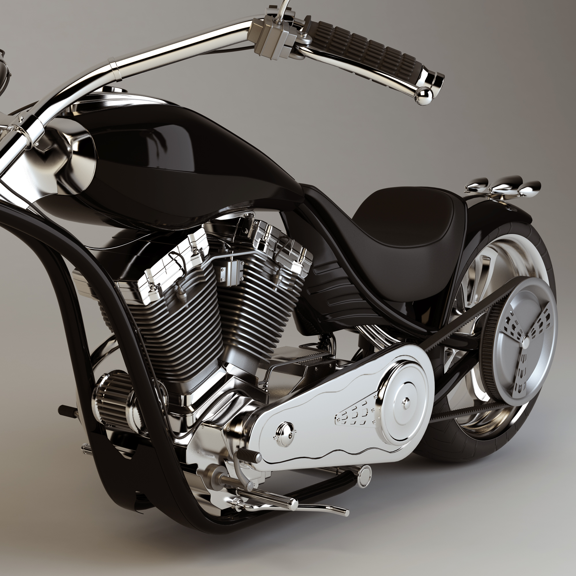 3d model custom chopper