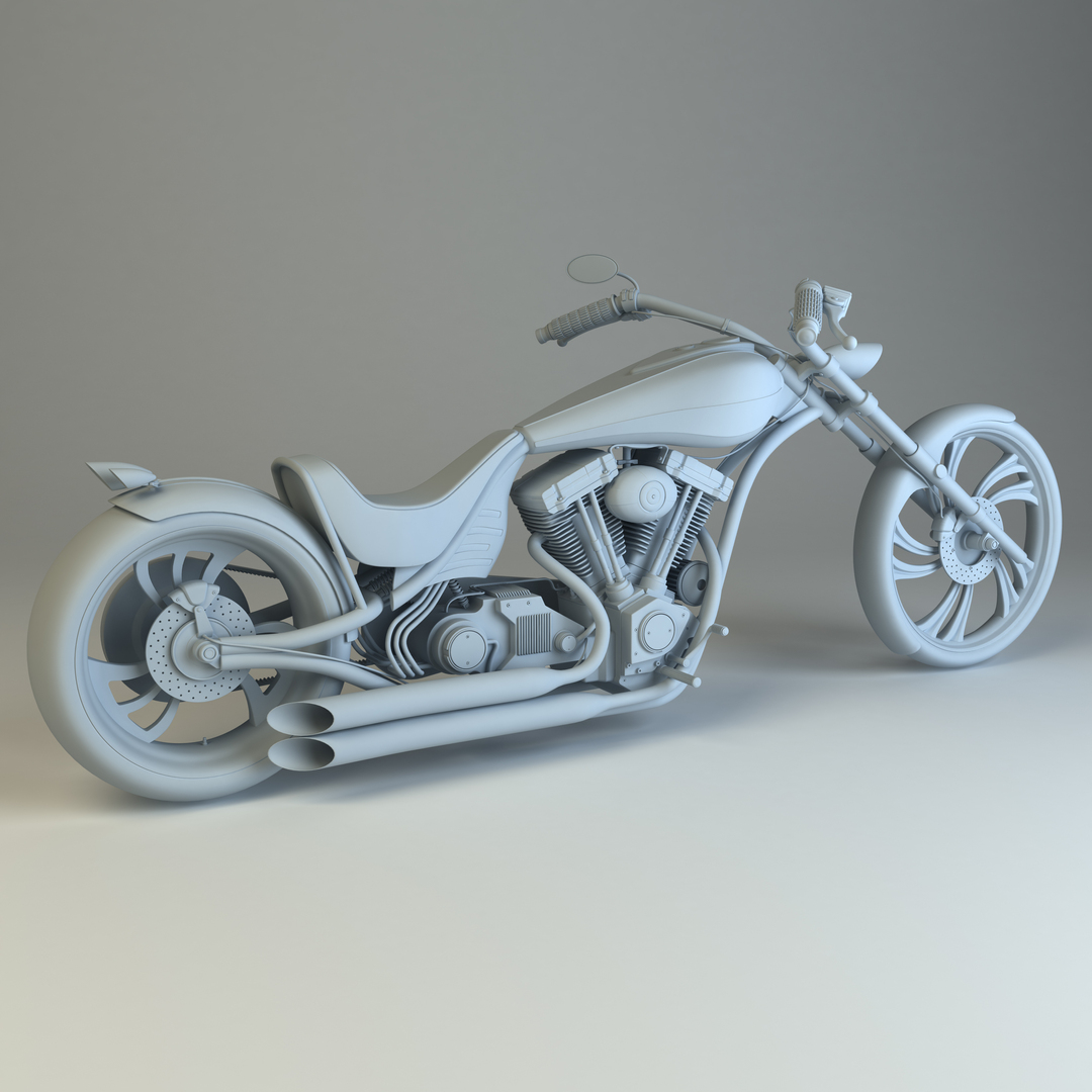 3d model custom chopper