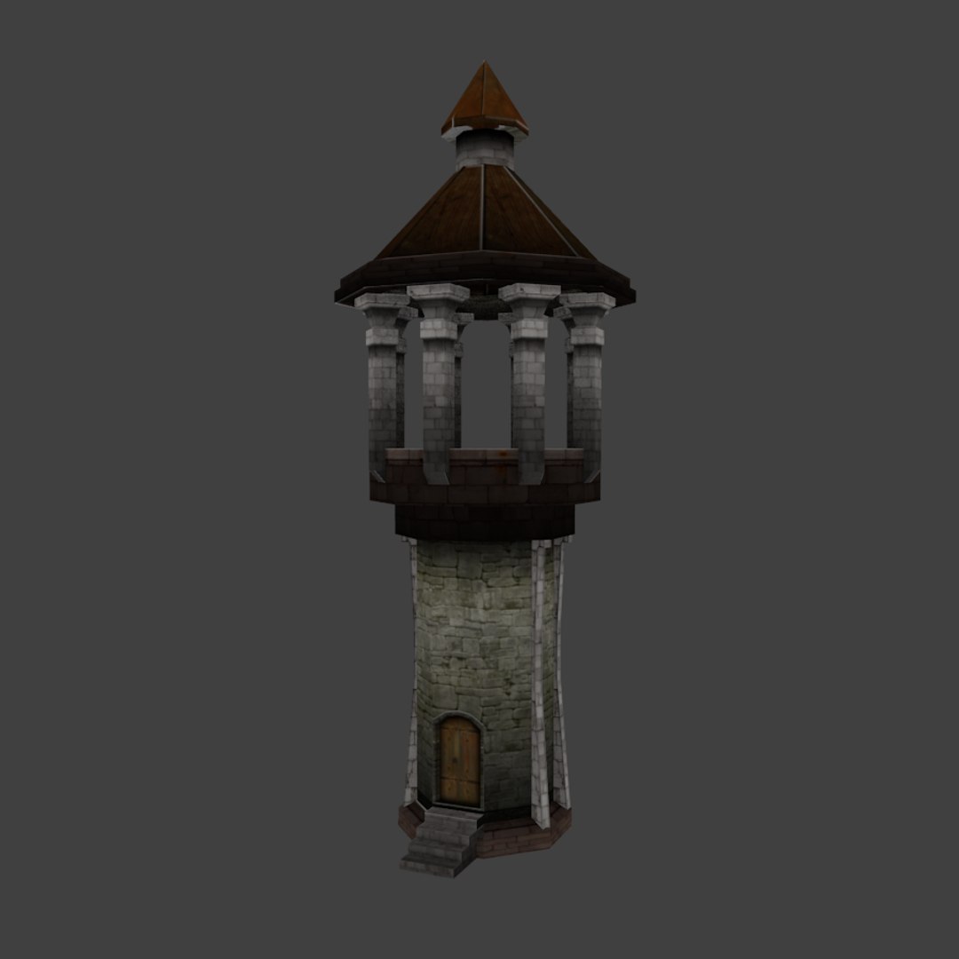obj medieval watchtower