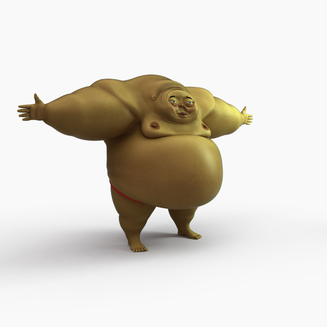 3d fbx wrestler fat sumo