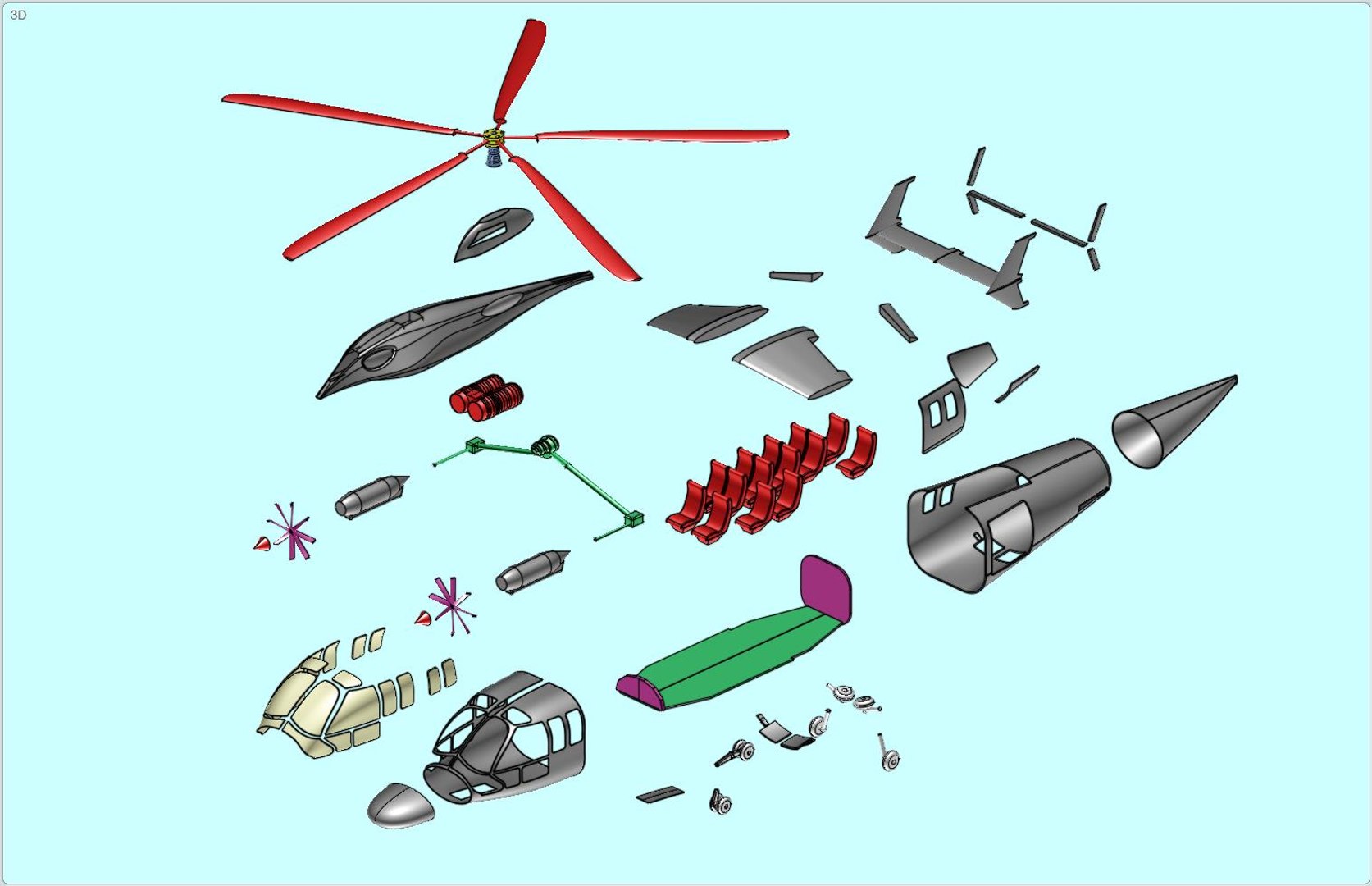 3d Model Eurocopter Hybrid Helicopter Solid