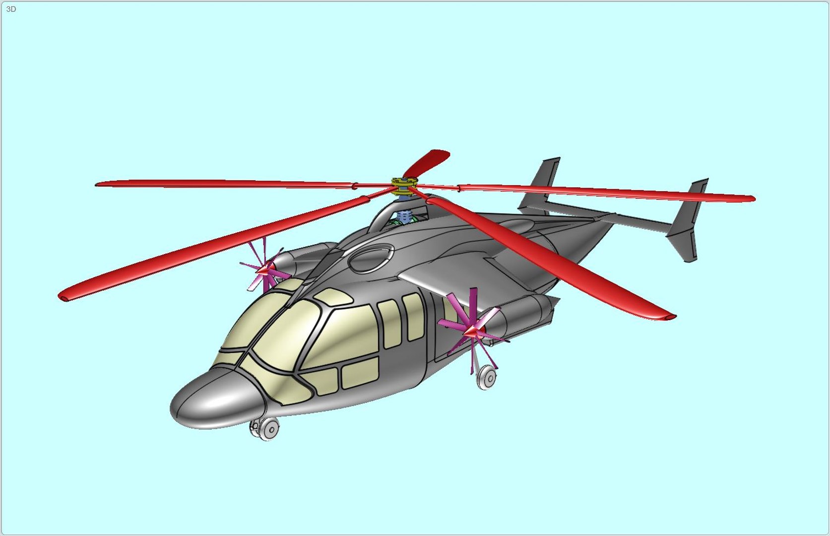3d Model Eurocopter Hybrid Helicopter Solid